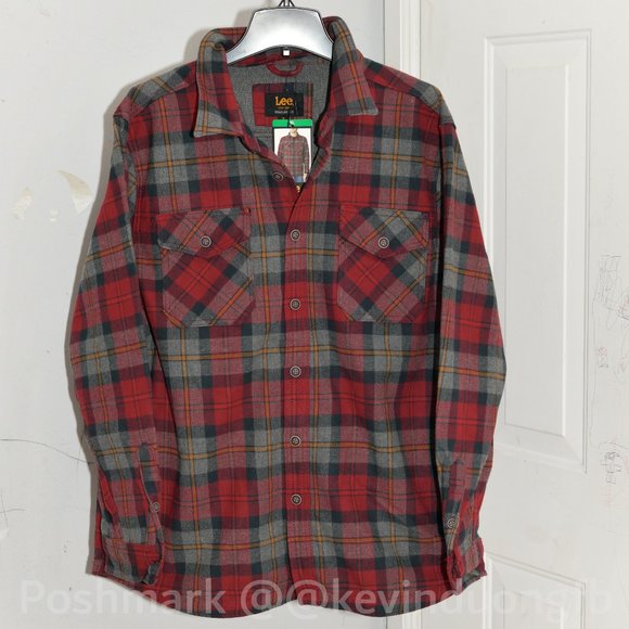 Lee | Shirts | Mens Red Flannel Shirt Jacket Lee | Poshmark